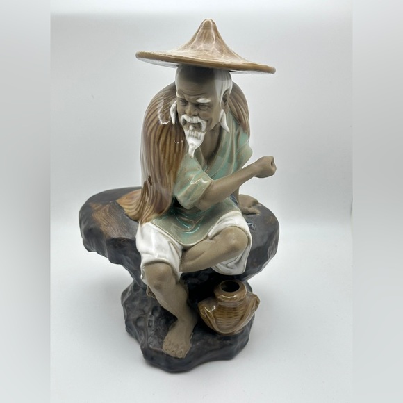 Accents | Vintage Chinese Mud Man Fishermans Figurine | Poshmark